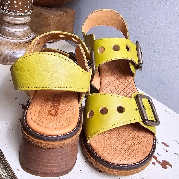 Casta | Shoes | Casta Unika Lime Mid Heel Oversized Buckles Genuine ...